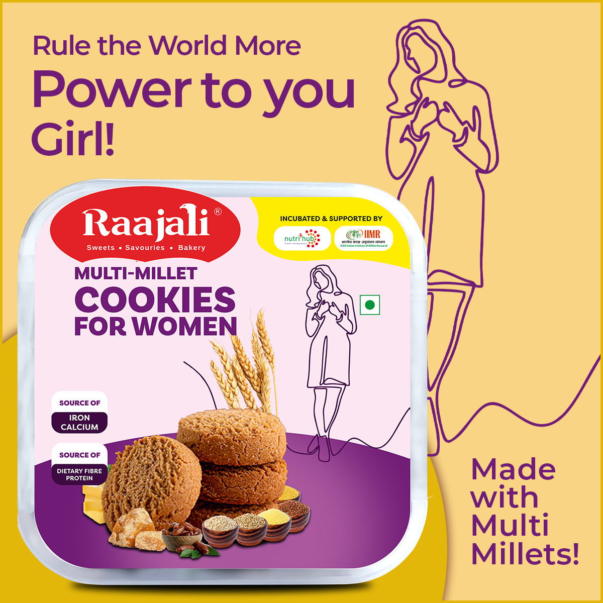 MULTI MILLET COOKIES FOR WOMEN - 120g – Raajali